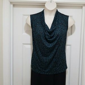 Covington | Tops | Blue Leopard Print Top | Poshmark